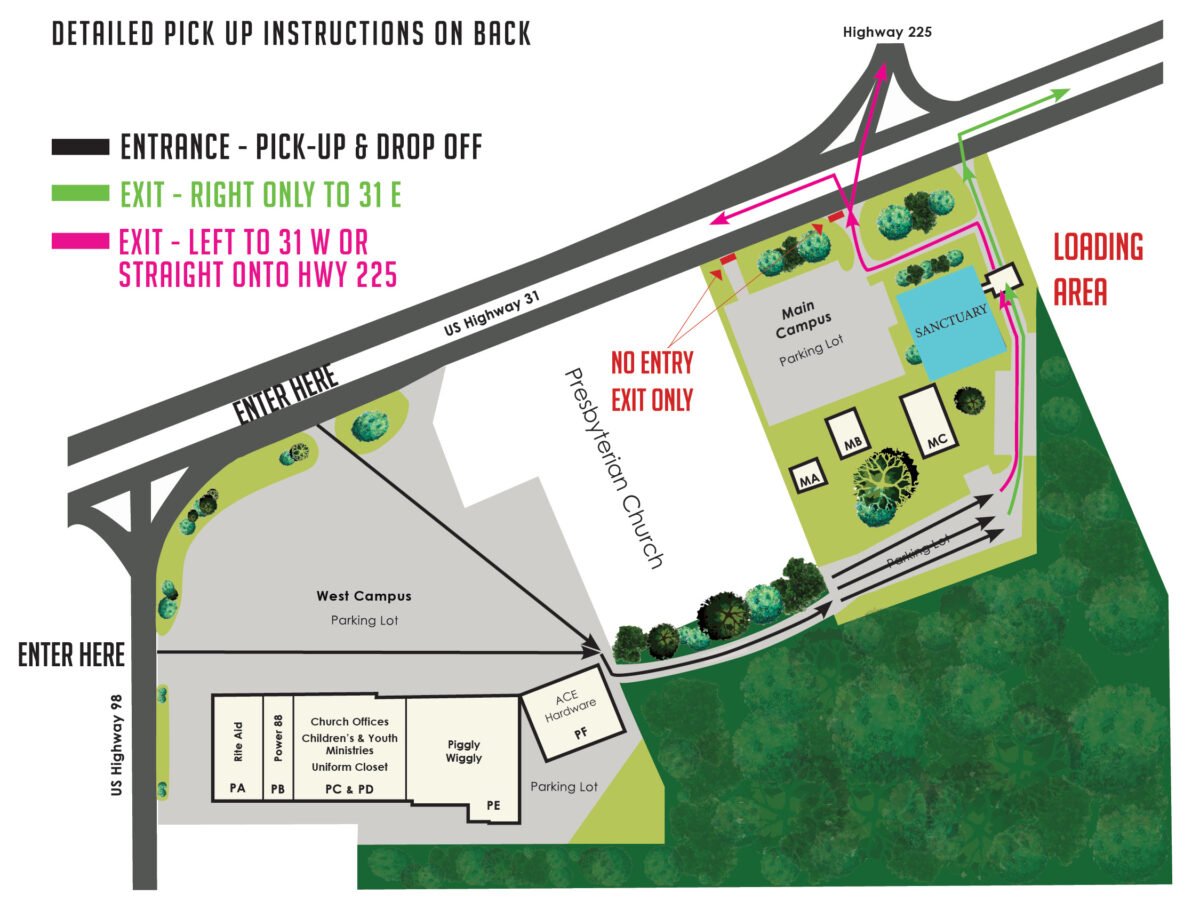 VBS – Car Line Map – Spanish Fort United Methodist Church